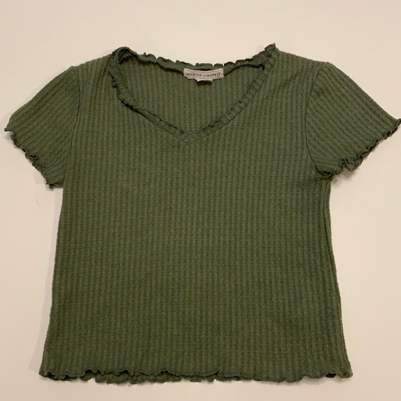 Melrose and Market | Shirts & Tops | Melrose And Market Cropped Green ...